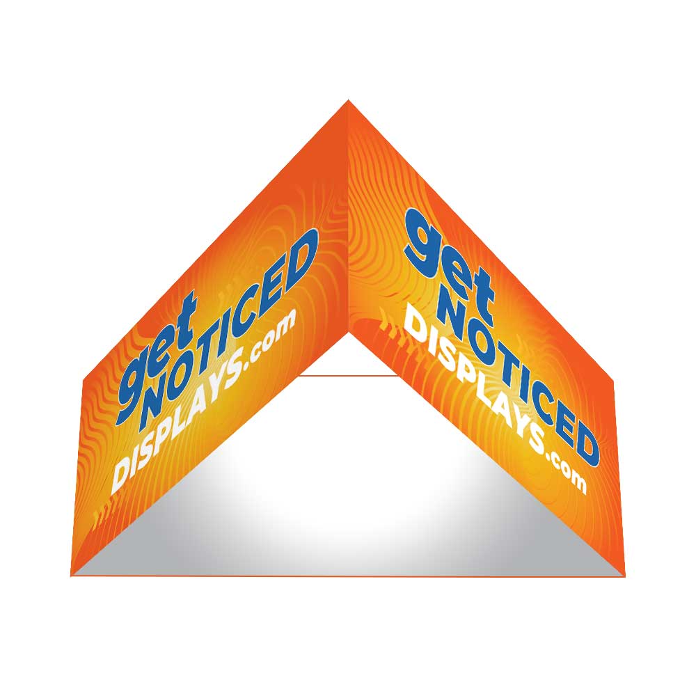 10ft x 48 in Triangle Hanging Banner Single-Sided – Get Noticed Displays